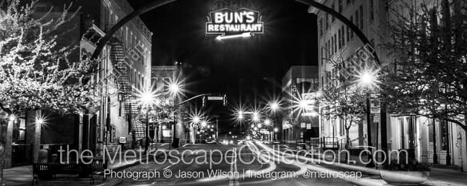 Historic Buns Restaurant in Downtown Delaware Ohio black and white ...