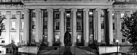 The US Treasury Department Building black and white Photography