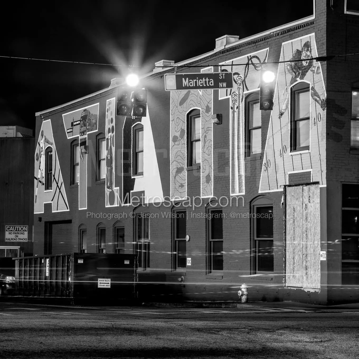 Atlanta Wall Mural Black and White