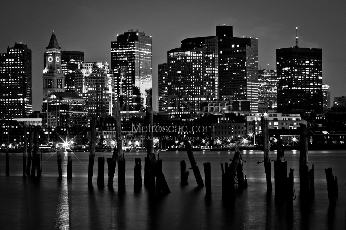 Boston Skyline Black and White Photos