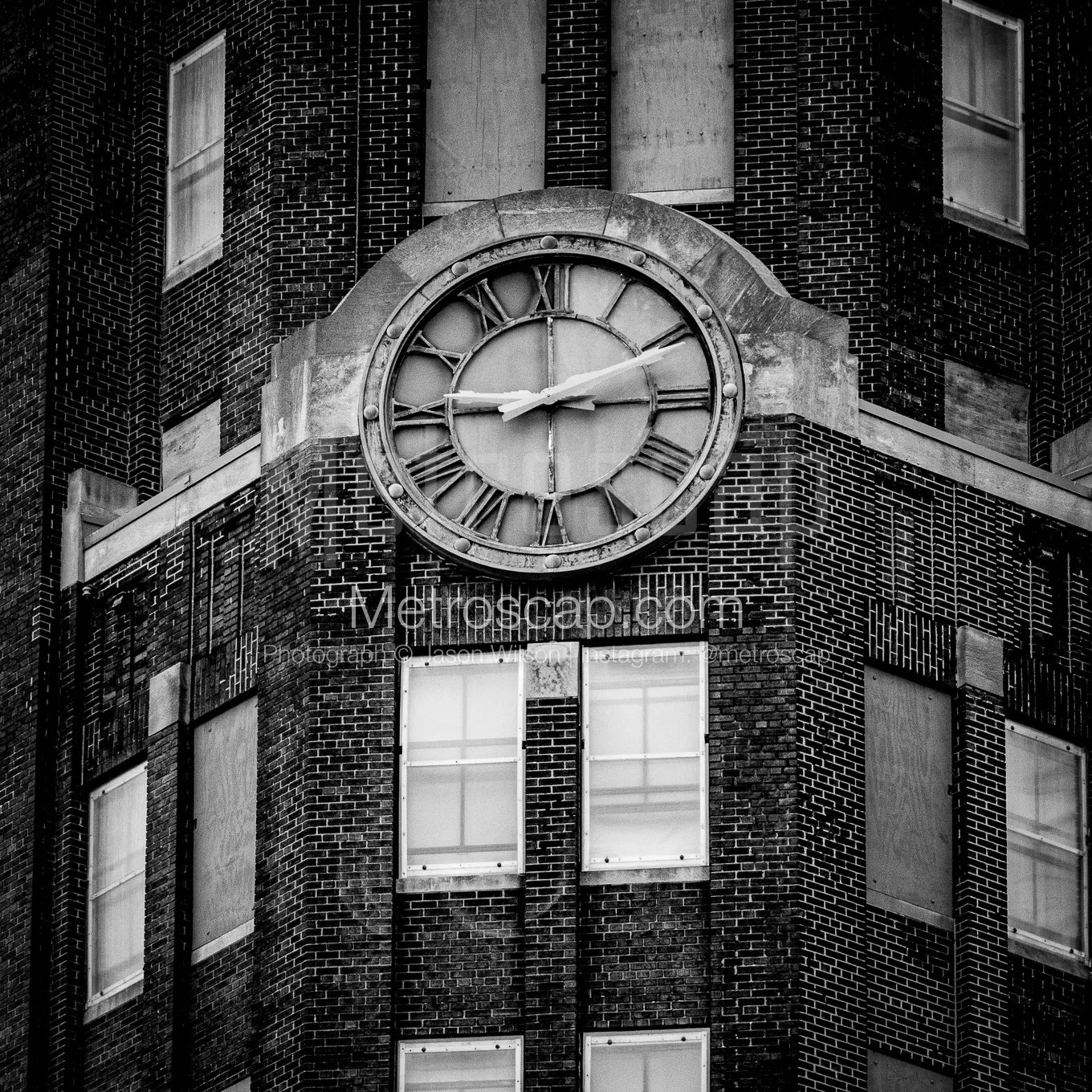 Buffalo Central Terminal Clock Black and White