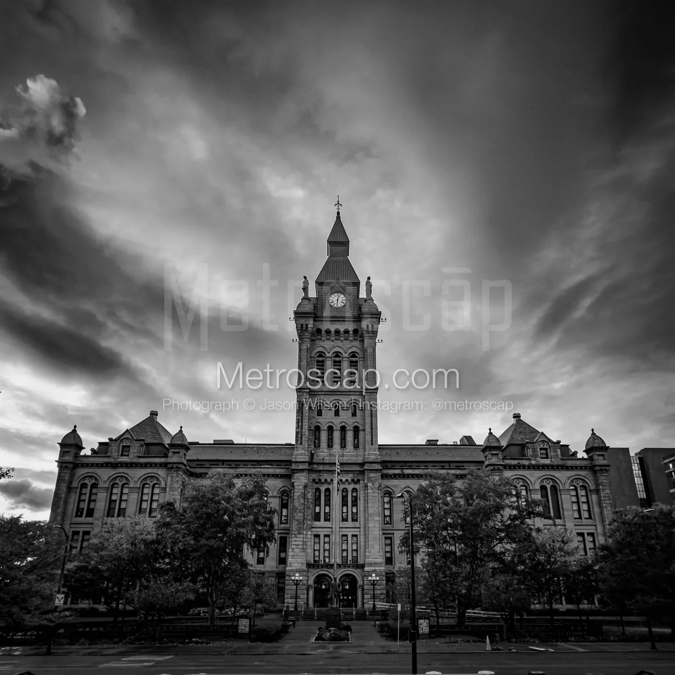 Buffalo Artwork Black and White: The Erie County New York Courthouse