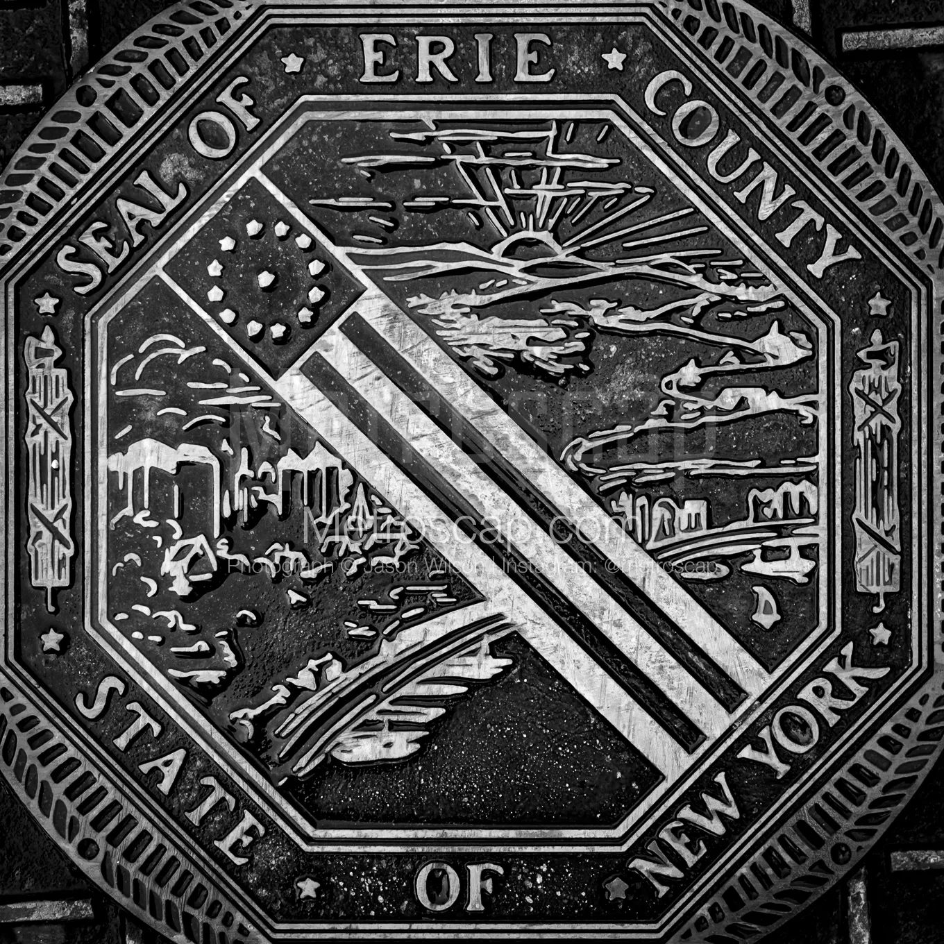 Erie County New York Seal Black and White