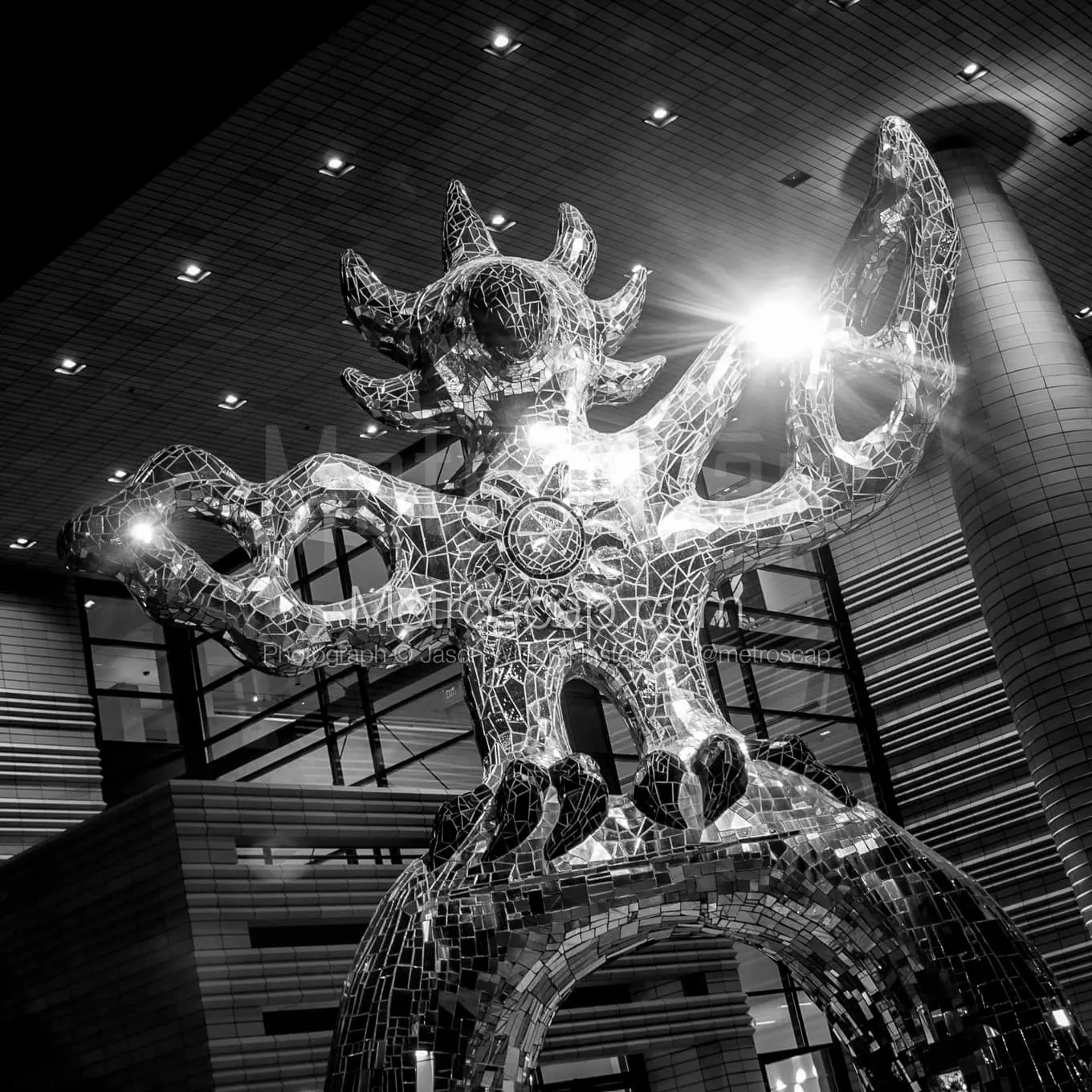 Charlotte Photos Black and White: The Firebird Sculpture Outside of the ...