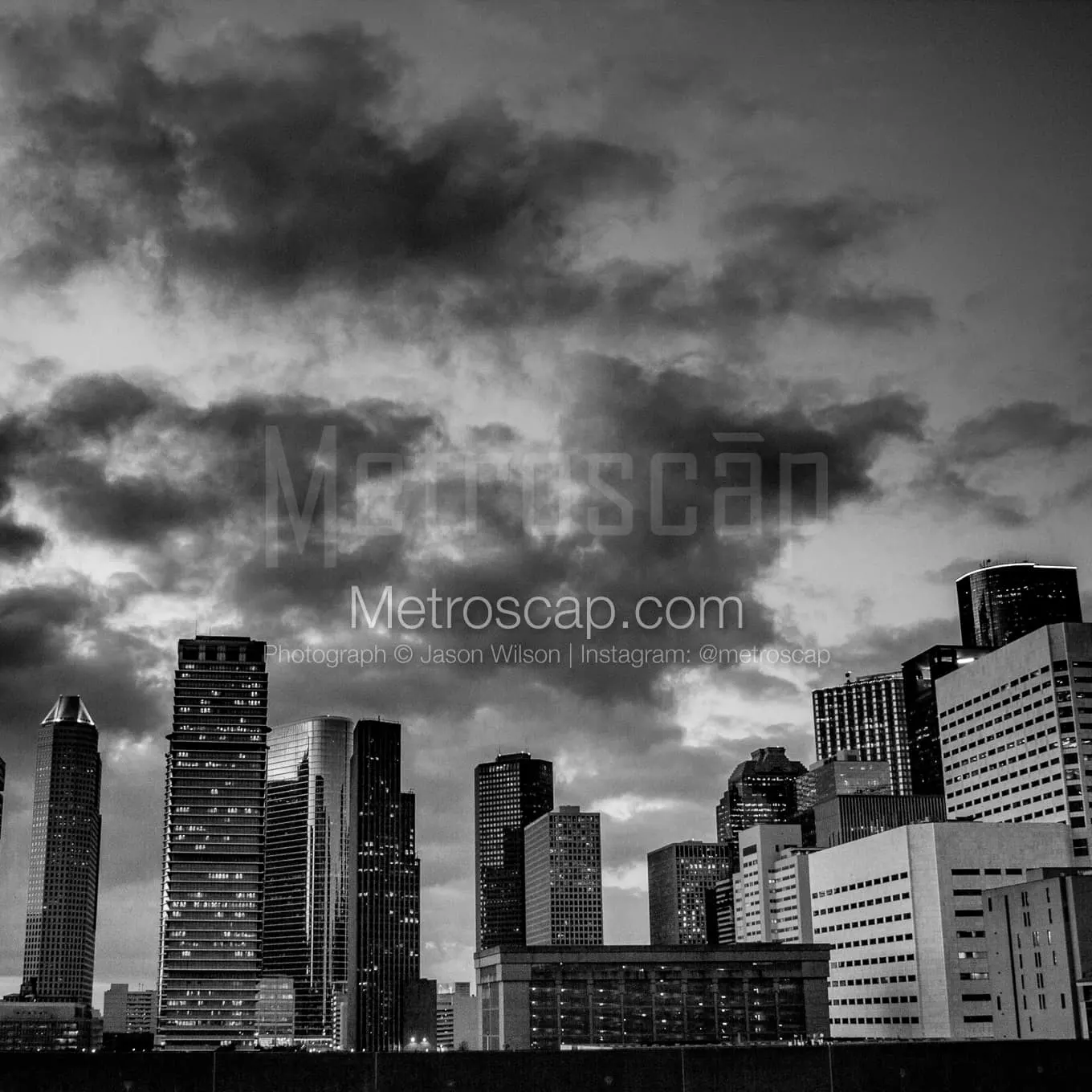 Houston Photography Black and White: The Houston Skyline from the ...