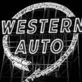 Western Auto Sign Black and White