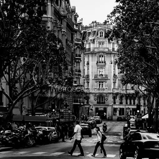 Rue Danton At Saint Michel Black and White