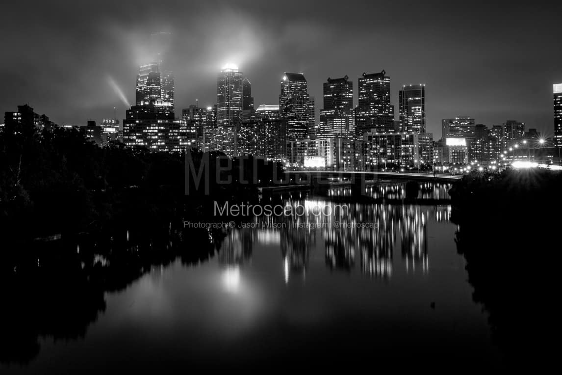 Philadelphia Skyline Black and White Photos