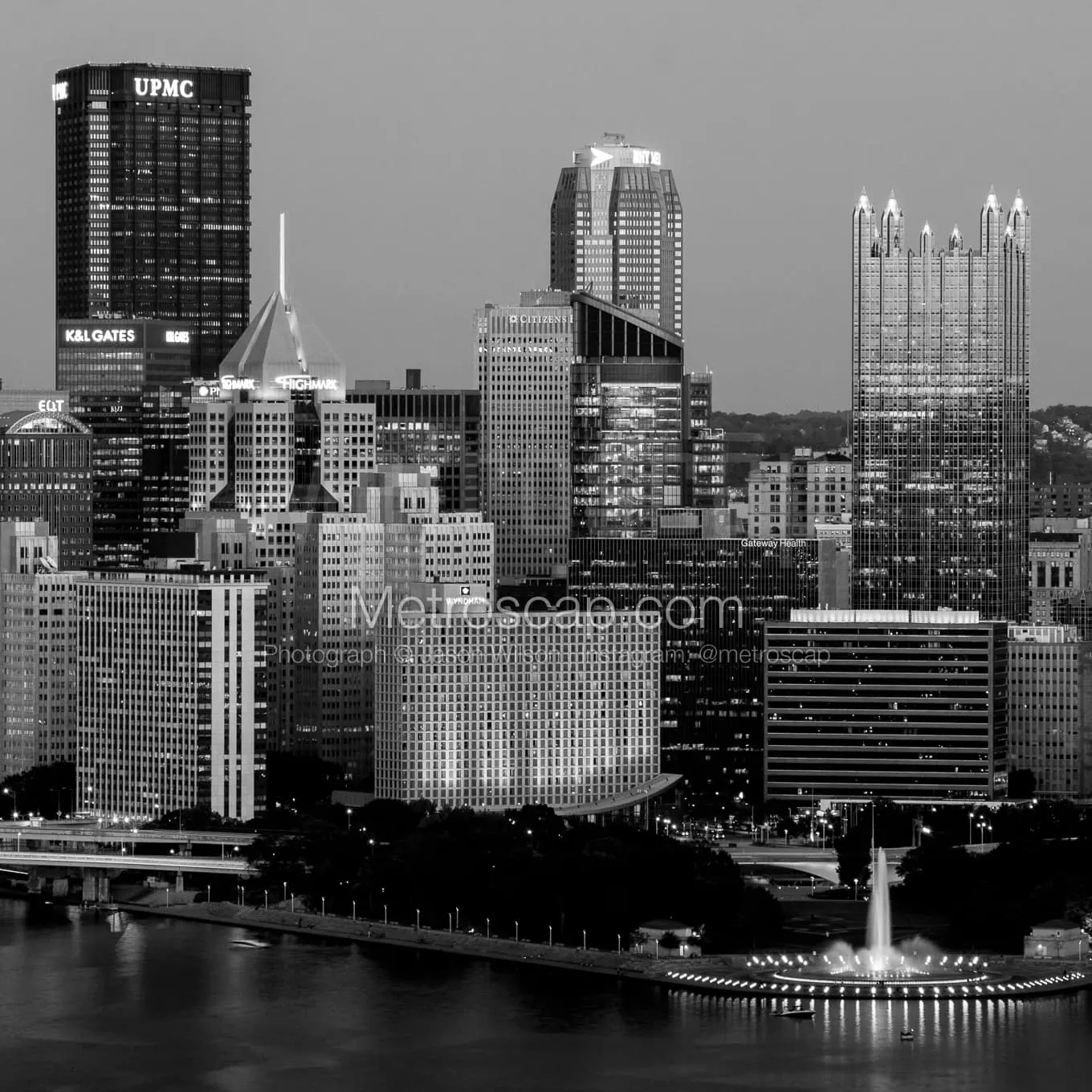 Pittsburgh Photography Black and White: The Downtown Pittsburgh Skyline ...
