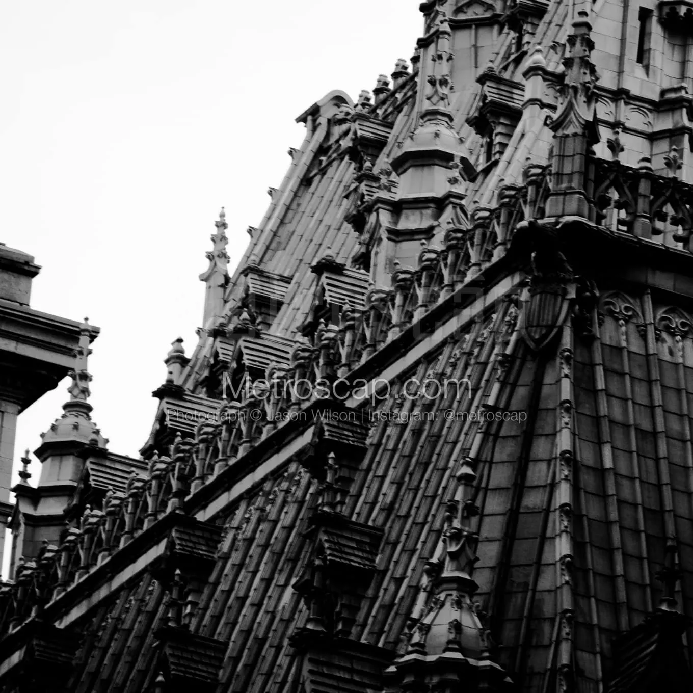 Top Of Union Trust Building Black and White