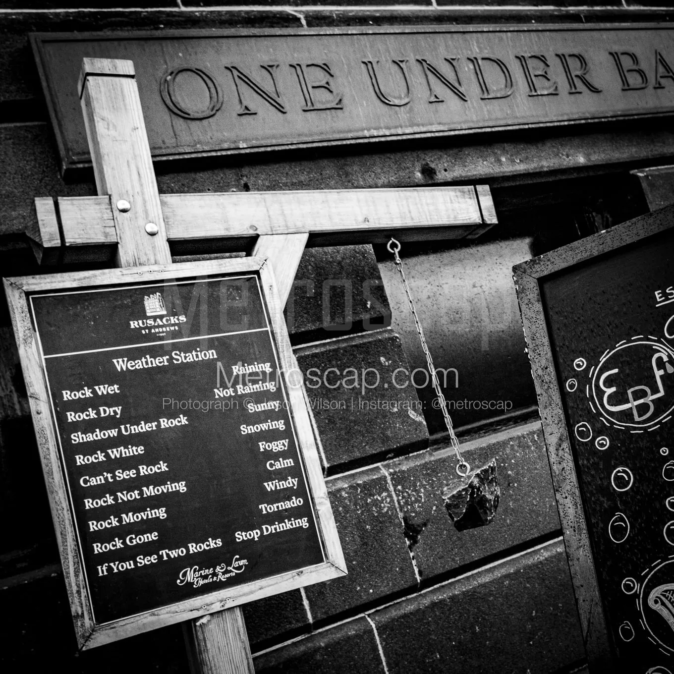 One Under Bar Black and White