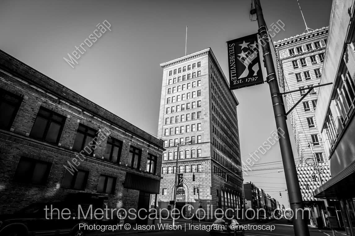 Downtown Steubenville Ohio black and white Photography