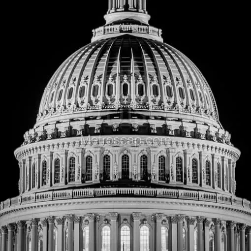 Washington DC Photography Black and White: The US Capitol Building Dome