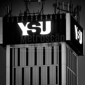The YSU Tower on Campus black and white Photos
