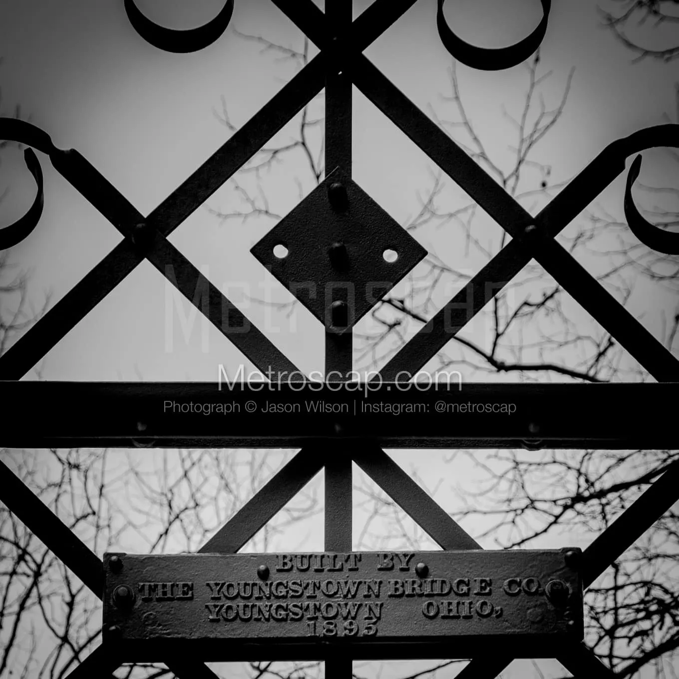 Top Of Cinderella Bridge Black and White